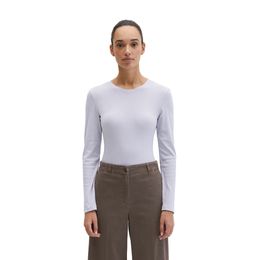 Marc O'Polo MARC O'POLO Damen Langarmshirt "aus Rippjersey", wei&szlig;, Basic, Gr. XL, unifarben, Obermaterial: 64% Lyocell, 31% Baumwolle, 5% Elasthan, Shirts
