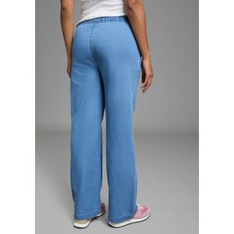 Kangaroos Damen Weite Jeans, blau, Gr. 96, unifarben, Denim/Jeans, Obermaterial: 100% Baumwolle, Jeans, weiteres Bein, hohe Leibh&ouml;he, elastischer
