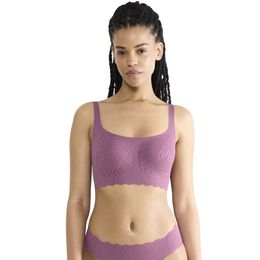 Sloggi Damen Bustier "ZERO Feel Bliss", Gr. XS, lila, Spitze, Obermaterial: 76% Polyamid, 24% Elasthan, BHs, mit herausnehmbaren, atmungsaktiven Pads