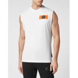 Plein Sport Jungen T-Shirt "Tanktop", wei&szlig;, Gr. XXL, Obermaterial: 100% Baumwolle, Shirts