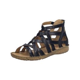 Schaftsandalette Josef Seibel "Josef Seibel Sandalen Leder", Damen, Gr. 38, schwarz, Leder, Schuhe