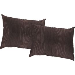 Dekokissen WIRTH, B:50cm L:50cm, lila, Baumwolle, Polyester, Dekokissen_Sitzkissen_Kissenh&uuml;llen, "Riccia", Kissenh&uuml;lle ohne F&uuml;llung, 2 St&uuml;ck