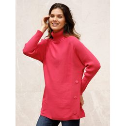 Classic Basics Damen Longpullover "Long-Pullover", pink, Gr. 42, unifarben, 100% Baumwolle, Pullover