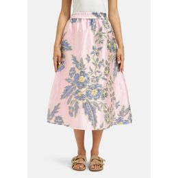 Milano Italy Damen Sommerrockrosa, Gr. 40, bestickt, Web, Material: 100% Polyester, Futter: 100% Polyester, R&ouml;cke, mit Taschen