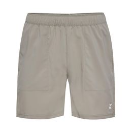 Hummel Damen Trainingsshorts "HMLPULSE WORKOUT SHORTS", beige, Gr. XXL, Obermaterial: 100% Polyester, Hosen, mit elastischem Bund, regul&auml;re Passform,