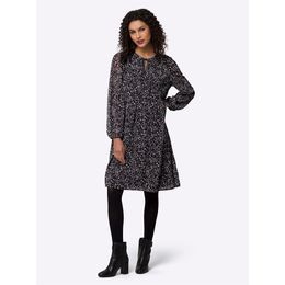 Heine Damen Druckkleid "Druck-Kleid", lila, Gr. 34, bedruckt, gebl&uuml;mt, gemustert, mehrfarbig, 100% Polyester, Kleider
