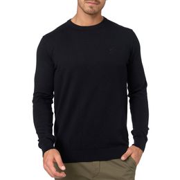 INDICODE Herren Rundhalspullover "Wildman", schwarz, Gr. M, unifarben, Strick, Obermaterial: 80% Baumwolle, 20% Polyamid, Pullover
