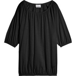 bonprix Damen T-Shirt "Shirt aus reiner Baumwolle", schwarz, Gr. 56, Obermaterial: 100% Baumwolle, Shirts, Ballonform, lockere Passform,