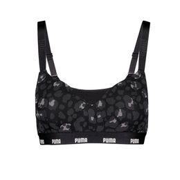 Puma Damen Sport-Bustier "WOMEN PRINTED PADDED TOP", Gr. S, schwarz, Obermaterial: 95% Baumwolle, 5% Elasthan, gemustert, BHs, elastisch, Animal-Print