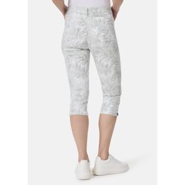 STOOKER WOMEN Damen 7/8-Hose "Print Capri Skinny Fit Jeans"gr&uuml;n palm leaf, Gr. 38, angeraute Sweatware, 73% Baumwolle, 25% Polyester, 2% Elasthan,