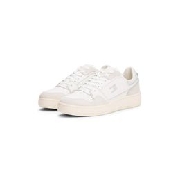 Tommy Jeans Damen Keilsneaker "TJW RETRO BASKET SNEAKER", Gr. 38, beige, Leder, Lederimitat, Schuhe, Schn&uuml;rschuh, Halbschuh, Freizeitschuh mit