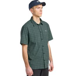 Funktionshemd Jack Wolfskin "NORBO S/S SHIRT M", Herren, Gr. XXL (58), Normalgr&ouml;&szlig;en, check, sagopalm, Obermaterial: 95% Polyamid, 5% sonstige Fasern, Hemden