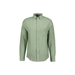 Gant Herren Langarmhemd "Hemd REGULAR COTTON LINEN SHIRT 1er Pack", gr&uuml;n, Gr. M, Obermaterial: 55% Leinen LI. 45% Baumwolle CO., Hemden