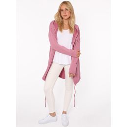 Zwillingsherz Damen Jerseymantel ""Positive Mind"", rosa, Gr. SM, bestickt, unifarben, Jersey, Obermaterial: 70% Baumwolle, 30% Polyester, M&auml;ntel,