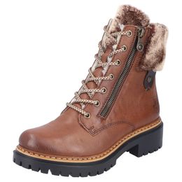 Rieker Damen Winterstiefelette, Gr. 37, braun, Lederimitat, Textil, Schuhe, mit Fellimitat am Schaft