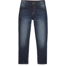 bonprix Jungen Slim-fit-Jeans, blau, Gr. 158, Obermaterial: 82% Baumwolle, 17% Polyester, 1% Elasthan. Futter: 100% Polyester, Jeans, mit
