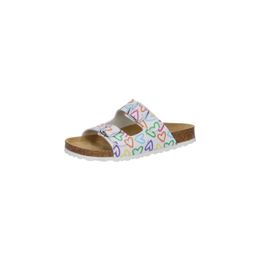 Lico Damen Pantolette "Pantolette Bioline Heart", Gr. 39, wei&szlig;, Synthetik, Schuhe