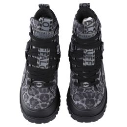 Buffalo Damen Stiefel "Buffalo Aspha Nc Mid -Vegan Suede", Gr. 38schwarz, grau leo, Polyurethan, unifarben, Schuhe