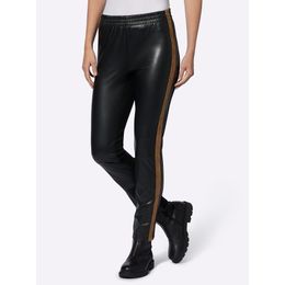 Heine Damen Lederimitathose, schwarz, Gr. 38, unifarben, 100% Polyester, Besatz:95% Polyester, 5% Elasthan, R&uuml;ckseite:5% Elasthan, 25% Polyamid, 70%