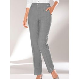 COME ON Damen B&uuml;gelfaltenhose, grau, Gr. 21, meliert, unifarben, 65% Polyester, 32% Viskose, 3% Elasthan, Hosen