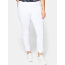 sheego Damen Webhose, wei&szlig;, Gr. 56, unifarben, 70% Viskose, 25% Polyamid, 5% Elasthan, Hosen