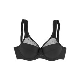 Nuance Damen Minimizer-BH, Gr. 90, schwarz, Netz, Obermaterial: 71% Polyamid, 29% Elasthan, Basic, BHs, mit B&uuml;gel und leicht transparentem T&uuml;ll im