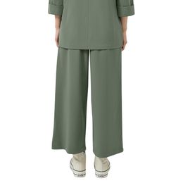 QS Damen Culotte, gr&uuml;n, Gr. 42, unifarben, Web, Obermaterial: 95% Polyester, 5% Elasthan, Hosen, Sommerhose mit Knopf-Design am Gummibund