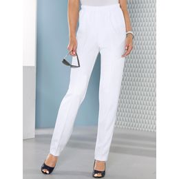 Classic Basics Damen Dehnbund-Hose, wei&szlig;, Gr. 40, unifarben, 100% Polyester, Hosen
