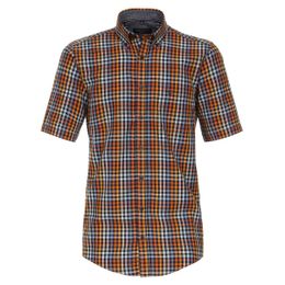 Casamoda Herren Kurzarmhemd "Casamoda Freizeithemd Kurzarm kariert", orange, Gr. M, kariert, 100% Baumwolle, Hemden