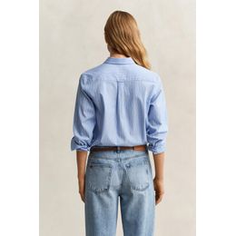 Gant Damen Langarmbluse "REGULAR CLASSIC POPLIN STRIPE"palace blau, Gr. 46, Web, Obermaterial: 100% Baumwolle, Blusen