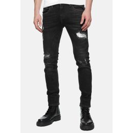 Rusty Neal Herren Straight-Jeans "TORI", schwarz, Gr. 34, unifarben, 98% Baumwolle, 2% Elasthan, Jeans, mit dezenter Waschung