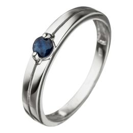 Jobo Damen Goldring, 54, Wei&szlig;gold 333, wei&szlig;, Wei&szlig;gold 333, Fingerringe, 8 Karat 333 Wei&szlig;gold mit Saphir