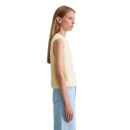 Marc O'Polo Strickweste MARC O'POLO "aus weichem Merinowolle-Mix", Damen, Gr. M, raw cream, Obermaterial: 80% Wolle, 20% Polyamid, unifarben, Westen Strickweste