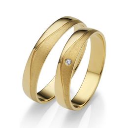 Firetti Damen Trauring "Schmuck Geschenk Gold 375 Hochzeit Ehering "LIEBE"", 57, ohne Brillant, Gelbgold 375, 4mm, gold, Gelbgold 375, Fingerringe,