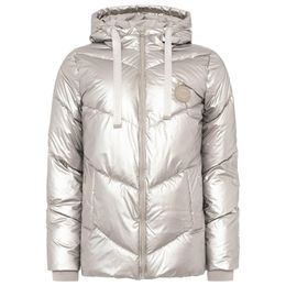 Zwillingsherz Damen Steppjacke ""Zwillingsherz""metallic beige, Gr. XXL, Steppware, Obermaterial: 100% Polyester, Jacken, gl&auml;nzend, Kapuze,