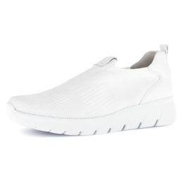 Gabor Damen Slip-On Sneaker, Gr. 40, wei&szlig;, Kalbsleder, Textil, unifarben, Schuhe, Slipper, Halbschuh mit Best Fitting f&uuml;r komfortable Passform