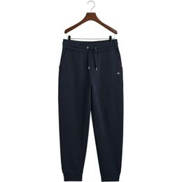 Gant Herren Sweathose "REG SHIELD SWEATPANTS", blau, Gr. S, unifarben, Web, Obermaterial: 87% Baumwolle, 13% Polyester, Hosen, mit Logostickerei