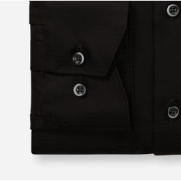 OLYMP Herren Langarmhemd "Luxor comfort fit", schwarz, Gr. 47, Web, Obermaterial: 100% Baumwolle, Hemden, Struktur - Satin, comfort fit,