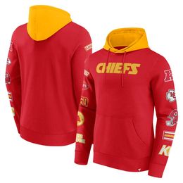 Fanatics Damen Kapuzenpullover "Fanatics Hoodie Kansas City Chiefs Patched Out Fleece", rot, Gr. L, 60% Baumwolle, 40% Polyester, Pullover