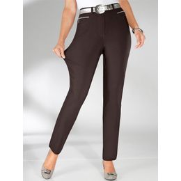 Stehmann Damen Thermohose, braun, Gr. 46, unifarben, 76% Viskose, 21% Polyamid, 3% Elasthan, Hosen