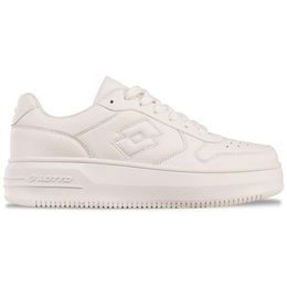 Lotto Damen Plateausneaker, Gr. 42, wei&szlig;, Synthetik, clean, Schuhe, - auf leicht erh&ouml;hter Sohle