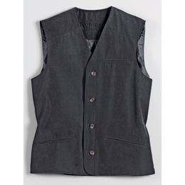 Marco Donati Herren Lederimitatweste, grau, Gr. 60, unifarben, 100% Polyester, Westen