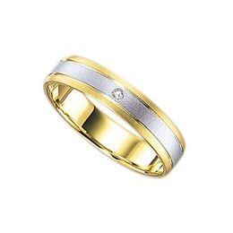 Firetti Damen Trauring "Schmuck Geschenk Gold 375 Hochzeit Ehering Trauring "LIEBE"", 18, 0,01 SI = kleine Einschl&uuml;sse mit Brillant, Gelbgold 375
