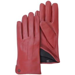 Pearlwood Damen Lederhandschuhe, rot, Gr. 7, unifarben, Schafsleder, Handschuhe, Seitenschlitze f&uuml;r komfortables Anziehen