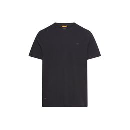 Camel Active Herren T-Shirtschwarz navy, Gr. L, unifarben, Jersey, Obermaterial: 71% Baumwolle, 25% Polyester, 4% Elasthan, Shirts, mit Logo-Stickerei