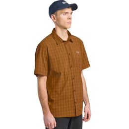 Jack Wolfskin Herren Funktionshemd "NORBO S/S SHIRT M"check, autumnleaves, Gr. XXL, Obermaterial: 95% Polyamid, 5% sonstige Fasern, Hemden