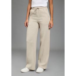 Kangaroos Damen Palazzohosesteingrau, Gr. 48, Web, Obermaterial: 100% Baumwolle, Hosen, weite Musselinhose, Bindeband am Bund, mit Schlitzen am