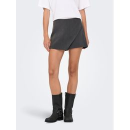 Only Damen Hosenrock "ONLMIST-YASMINE WRAP SKORT TLR NOOS"dunkelgrau melange, Gr. 38, unifarben, Web, Obermaterial: 72% Polyester, 22% Viskose, 6%