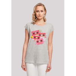 F4NT4STIC Damen T-Shirt "Weihnachten Retro Song Tapes Pink", grau, Gr. 4XL, Obermaterial: 100% Baumwolle, Shirts, Premium Qualit&auml;t,