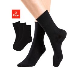 H.I.S. H.I.S Herren Socken "Diabetikersocken Damen Herren Socken", Gr. 35, schwarz, Baumwolle, Elasthan, Polyamid, unifarben, Socken, mit Komfortbund auch